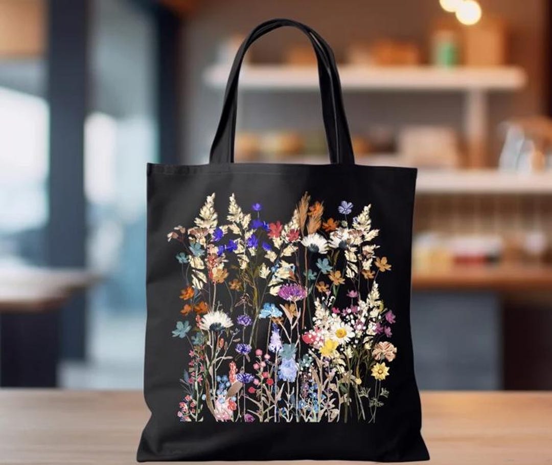 Wildflower Tote Bag, Floral Tote Bag, Gift for Women Totes, Birthday ...