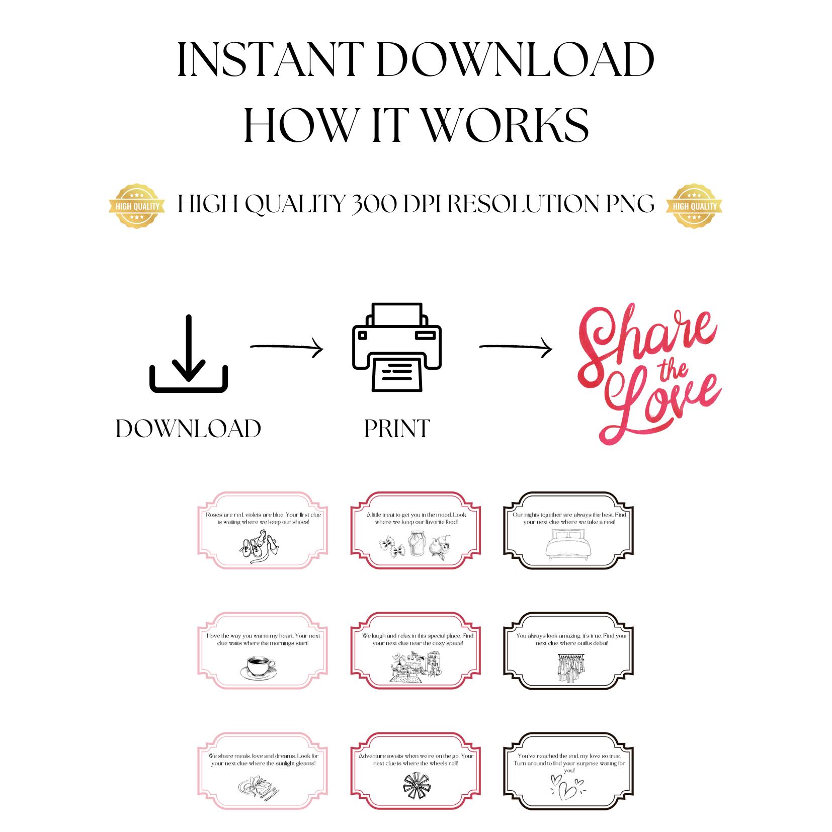 Modern Valentine's Day Scavenger Hunt - Date Night Treasure Hunt ...