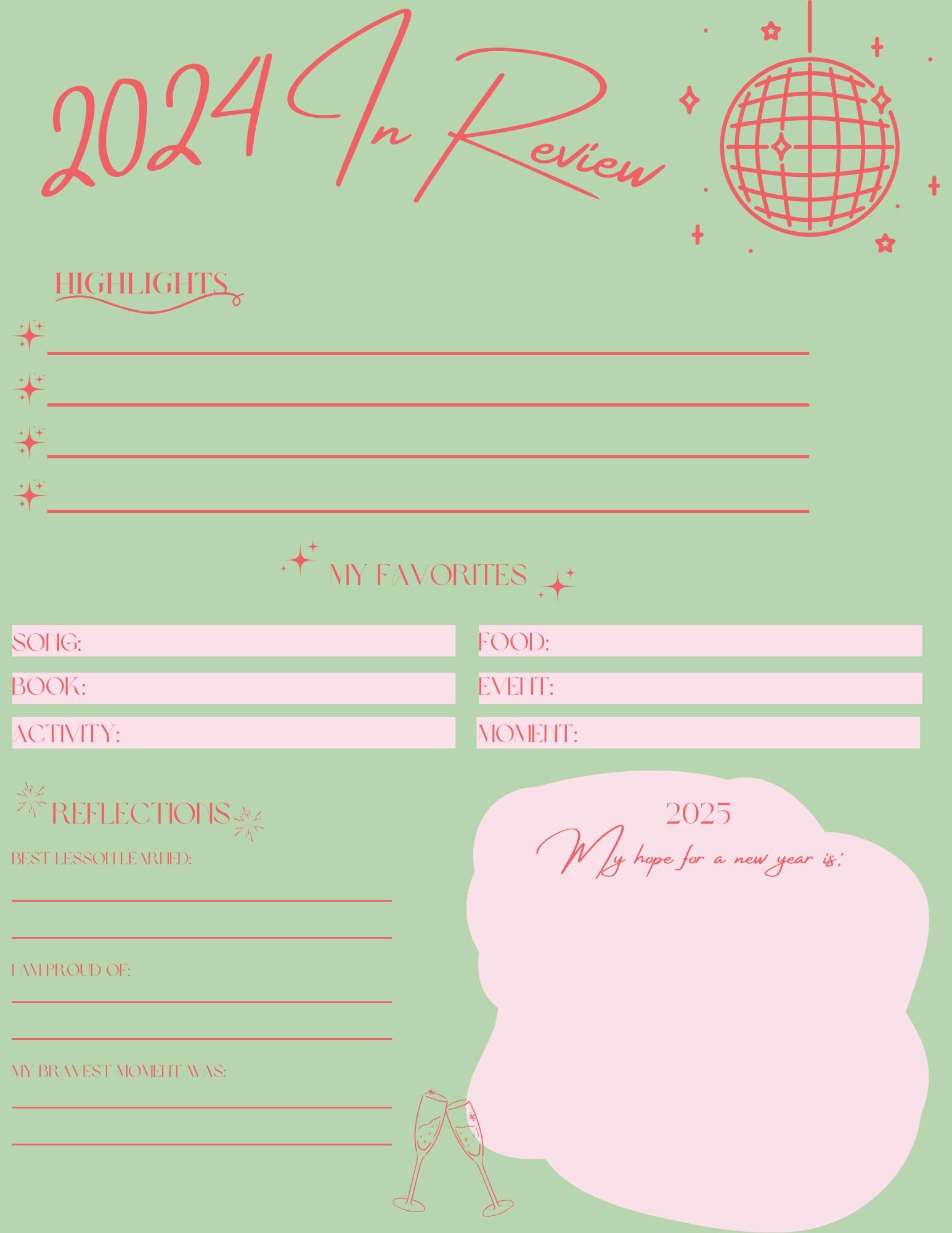 New Years Eve Year in Review Game Template, Printable Games, Kids NYE ...