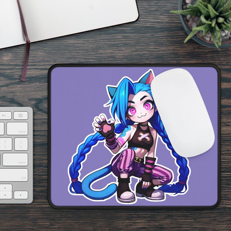 Arcane Jinx Chibi Catgirl Gaming Mouse Pad Cute Anime Desk Mat - Etsy