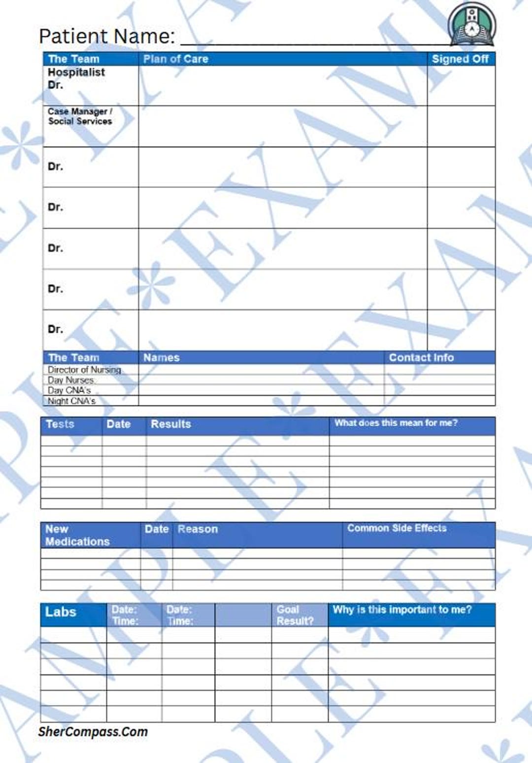 In-hospital Patient Notes by Shercompass V2 - Etsy