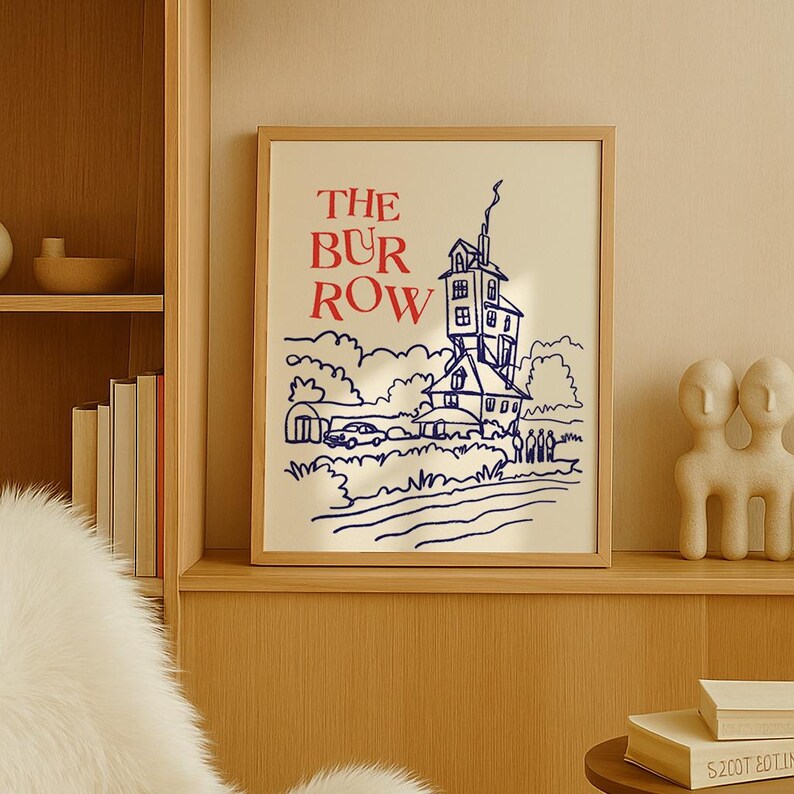 The Burrow Cozy Wizard Home Printable Wall Art, Harry Potter Inspired ...