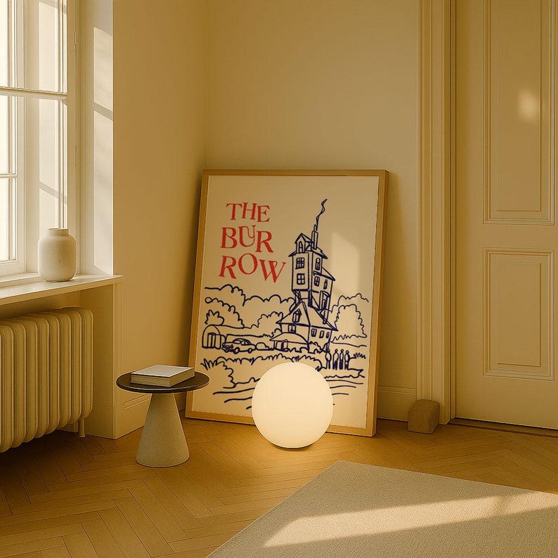 The Burrow Cozy Wizard Home Printable Wall Art, Harry Potter Inspired ...
