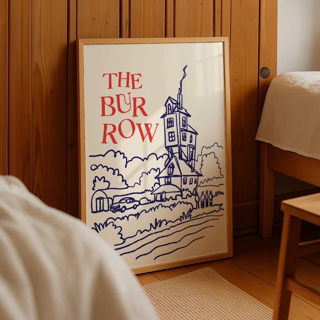 The Burrow Poster Harry Potter Printable | Weasley House Sketch Wall ...
