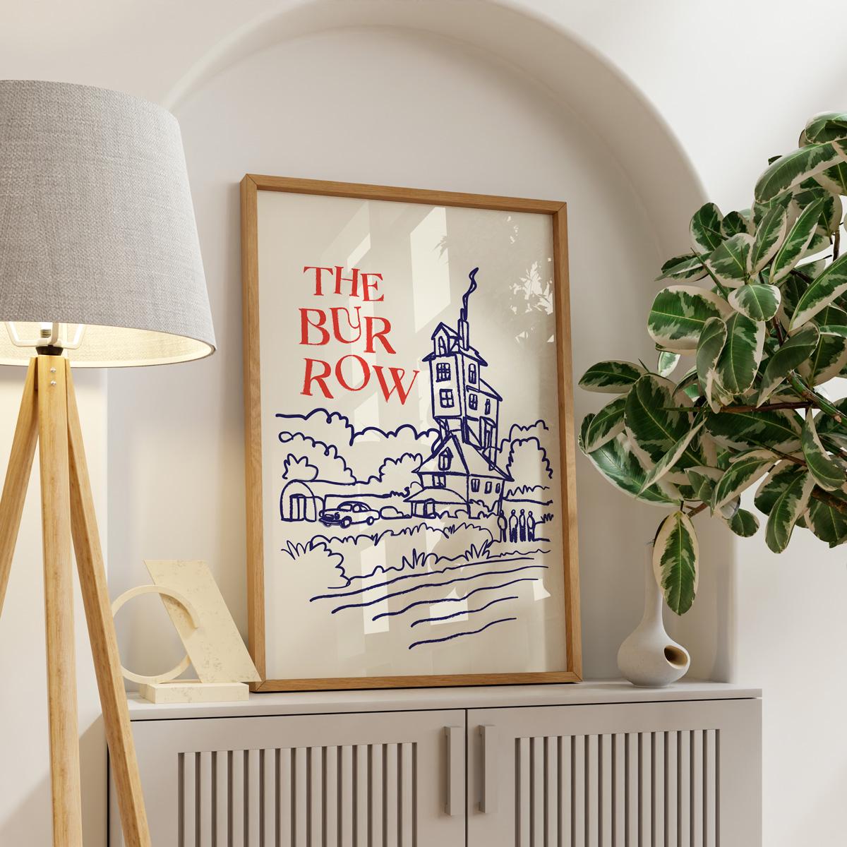 The Burrow Cozy Wizard Home Printable Wall Art, Harry Potter Inspired ...