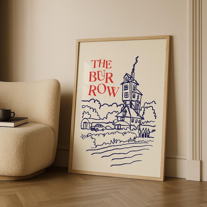 The Burrow Cozy Wizard Home Printable Wall Art, Harry Potter Inspired ...