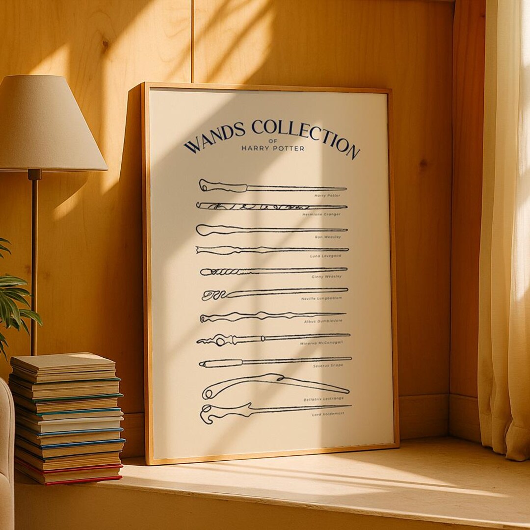 Wizard Wands Art Print | Magical Wand Collection HP Inspired Poster ...