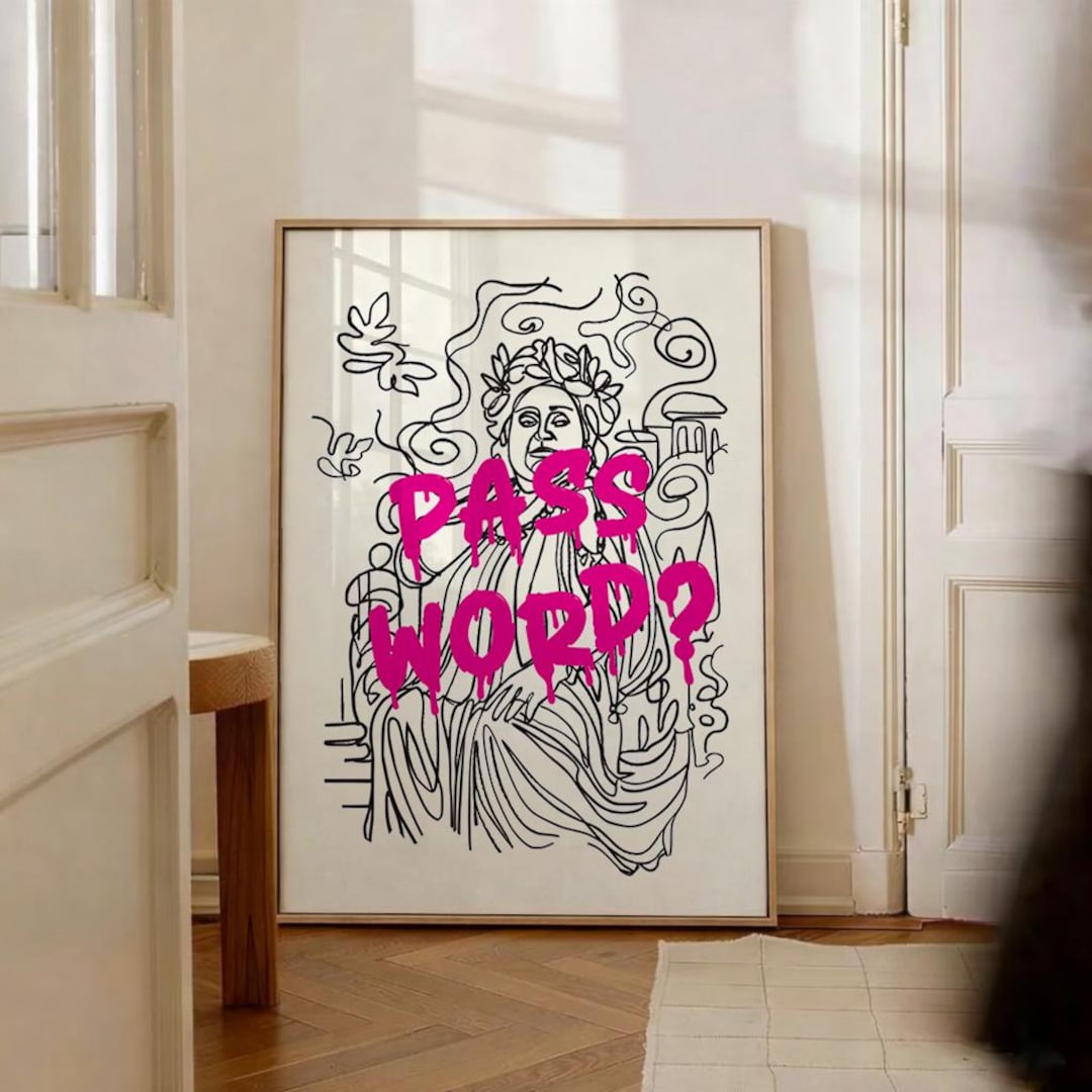 Hogwarts Fat Lady Password Wall Art | Gryffindor Common Room Quote ...