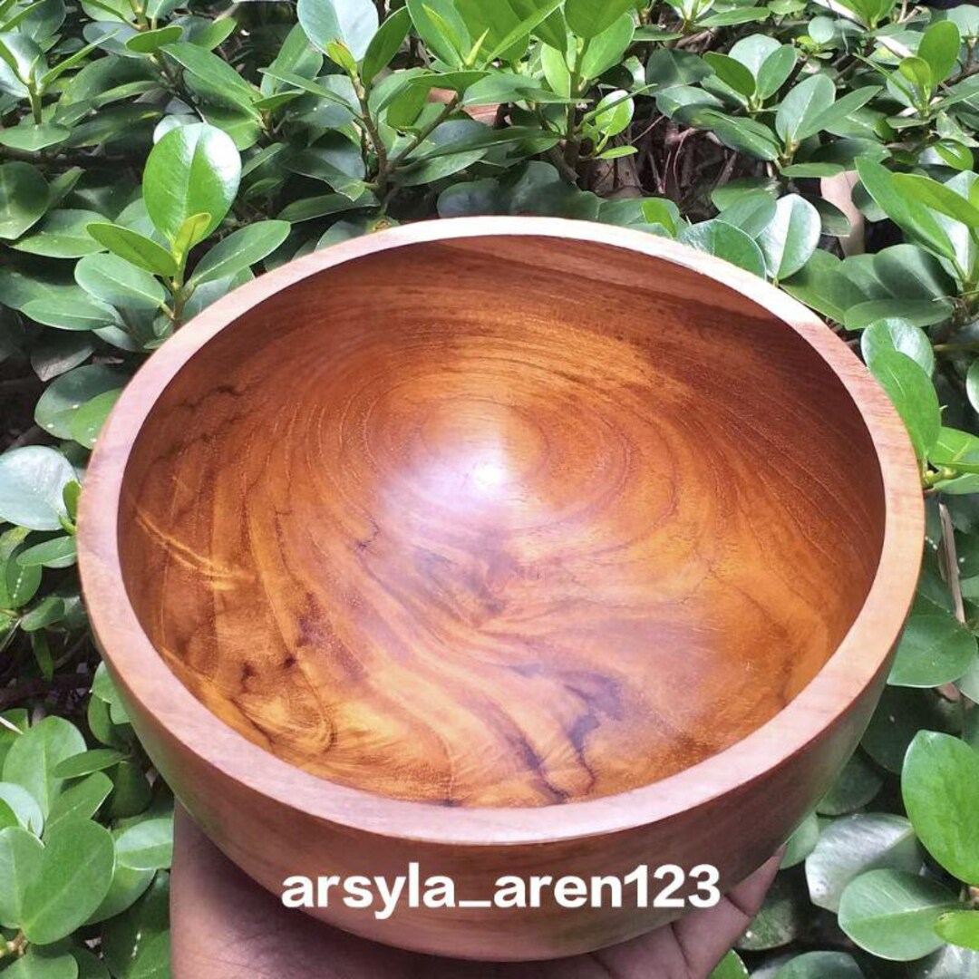 Teak Wood Bowl/soup Bowl/meatball Bowl/natural/food Grade - Etsy