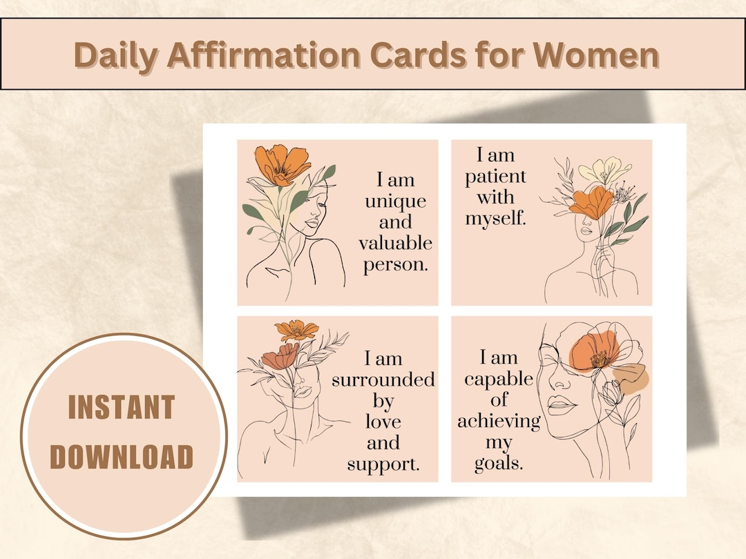 Daily Affirmation Printable Self Care Gift Digital Download Mental ...