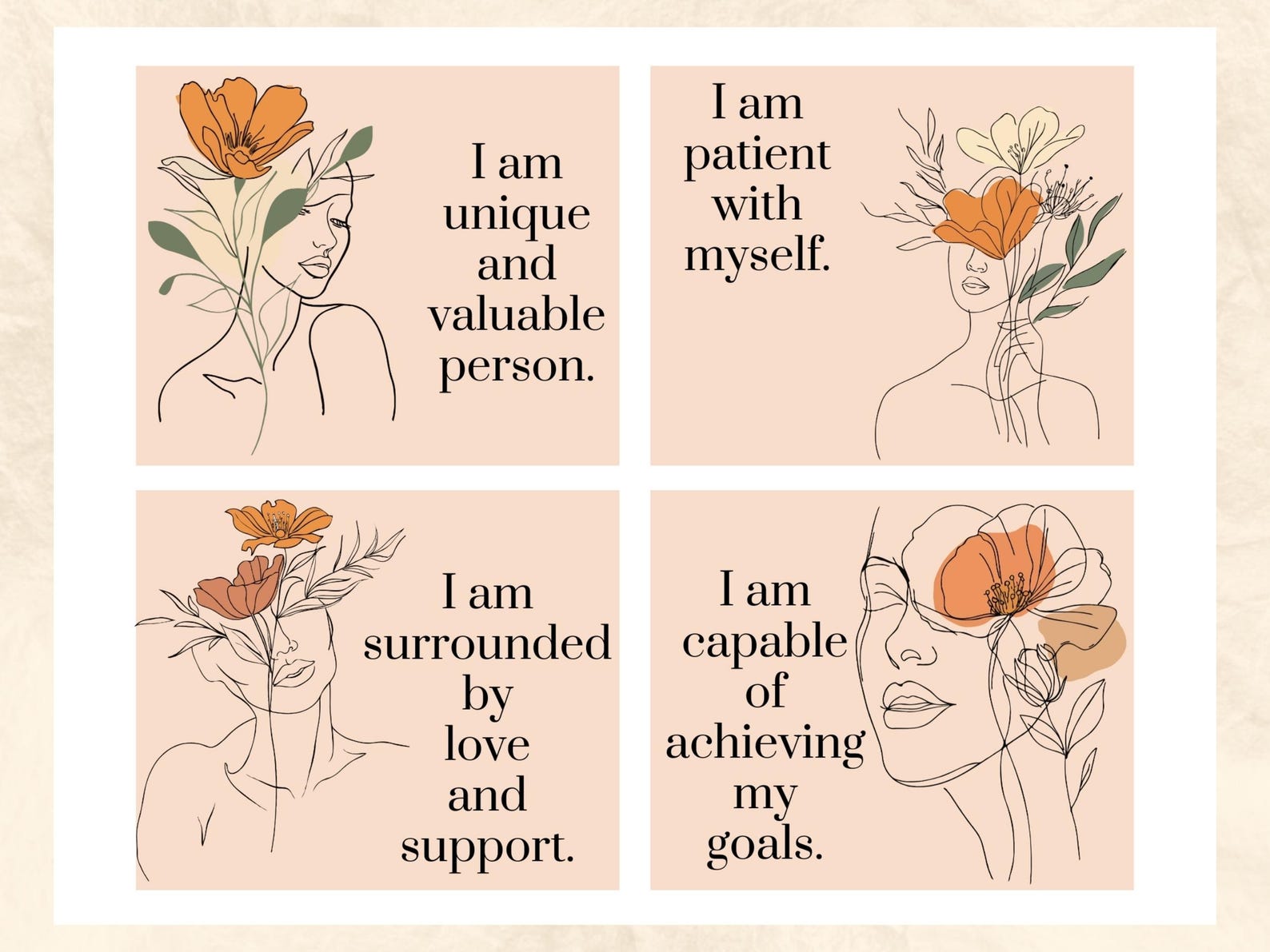 Daily Affirmation Printable Self Care Gift Digital Download Mental ...