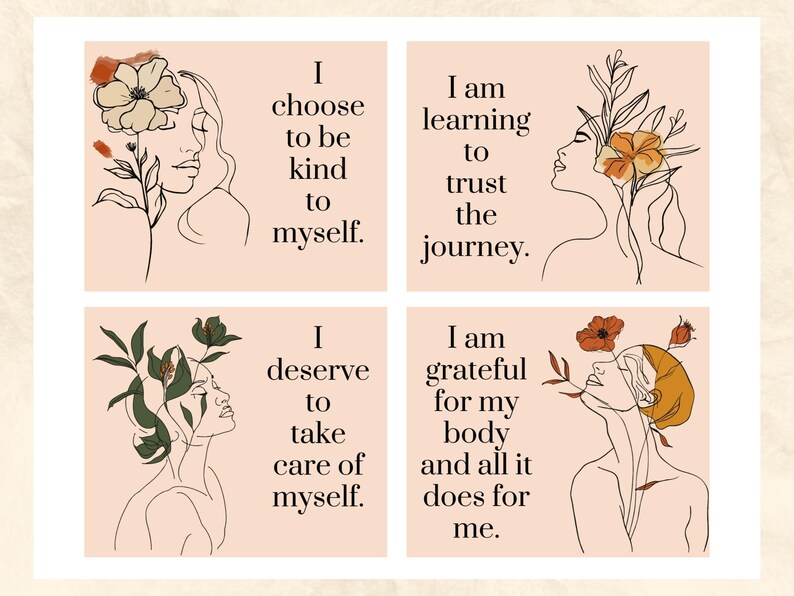 Daily Affirmation Printable Self Care Gift Digital Download Mental ...