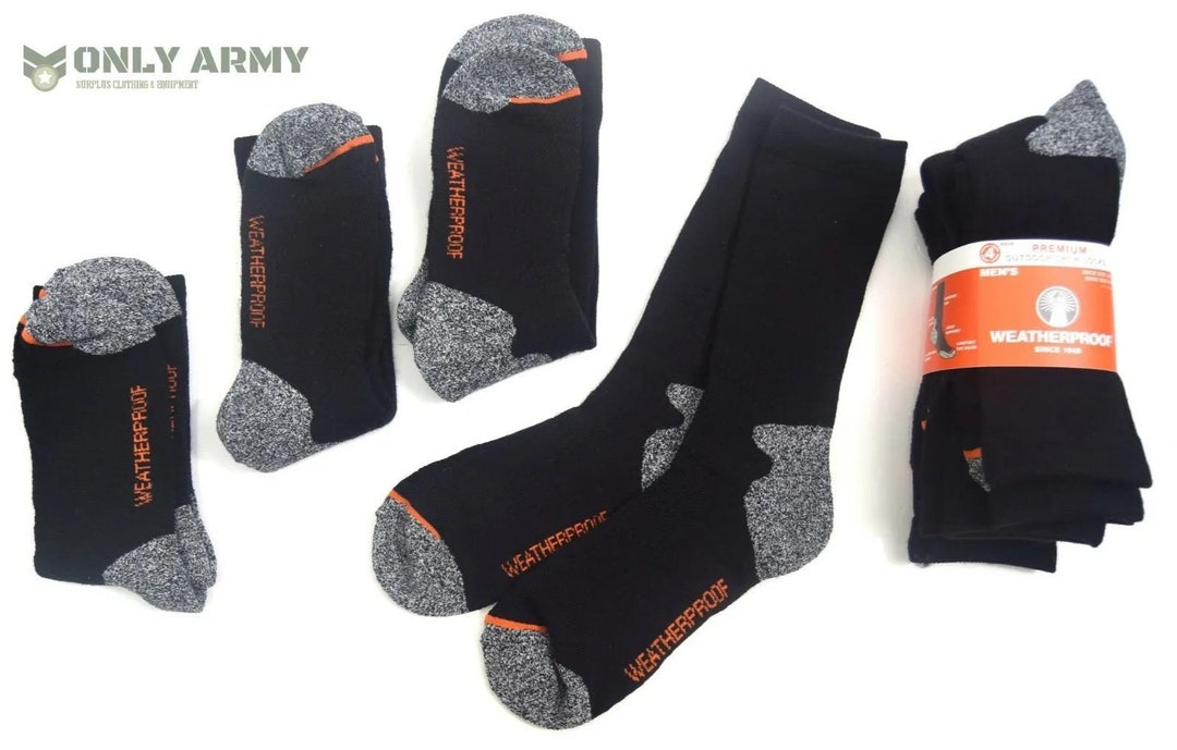 4 X Pairs WEATHERPROOF® Outdoor Socks Thermal Cushioned Work Hiking ...