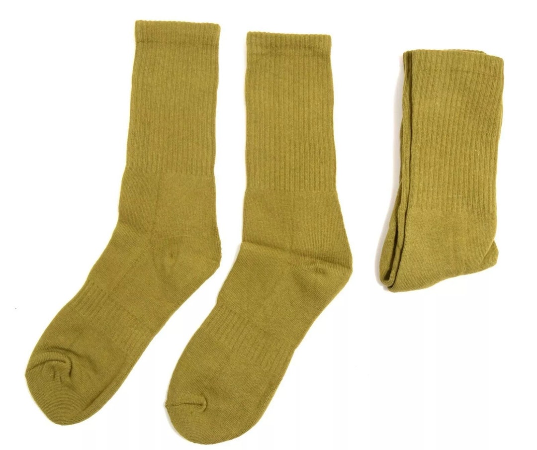 5 X Pairs US Army Khaki Mustard Socks New Old Stock Olive General Issue ...
