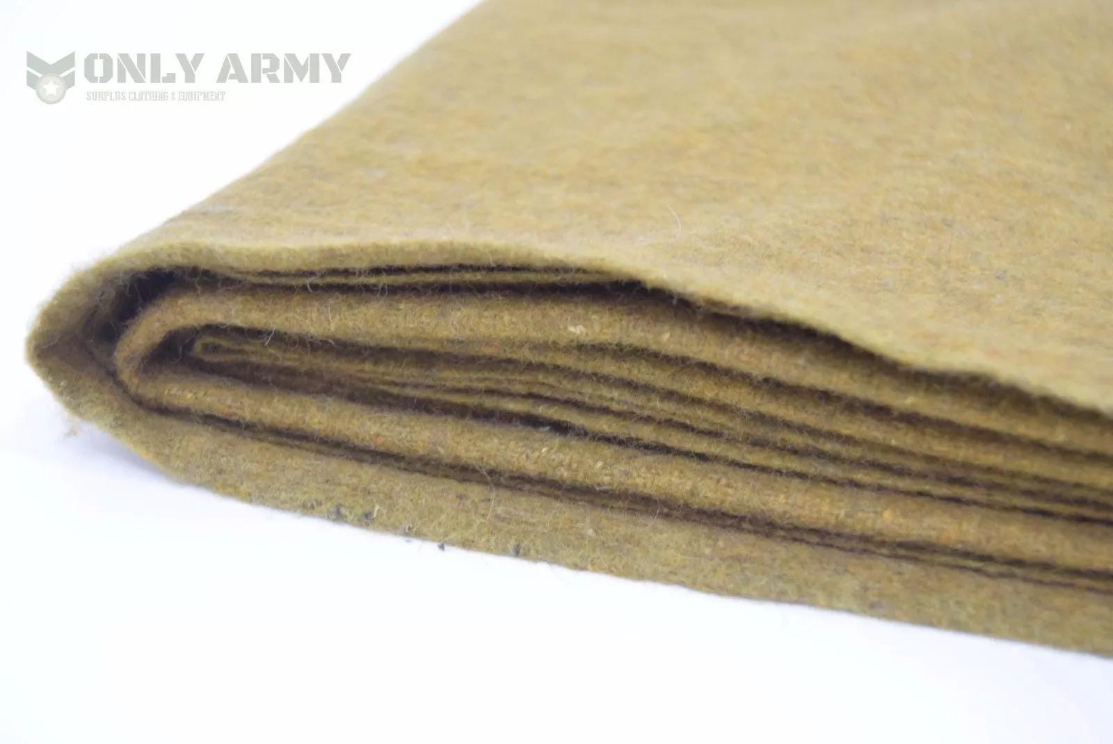 US Army Wool Blanket Military Bedding Premium Quality Mustard Brown WW2 ...