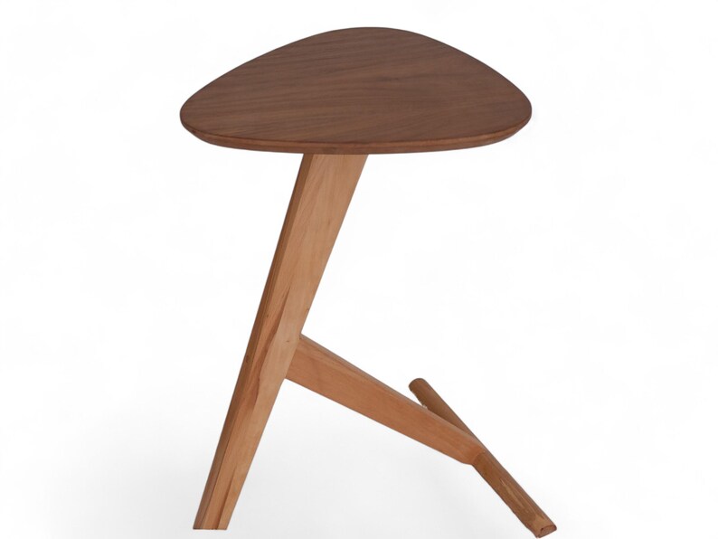 Wooden Coffee Table, Walnut Beach Veneer Triangle Wood Side Table ...