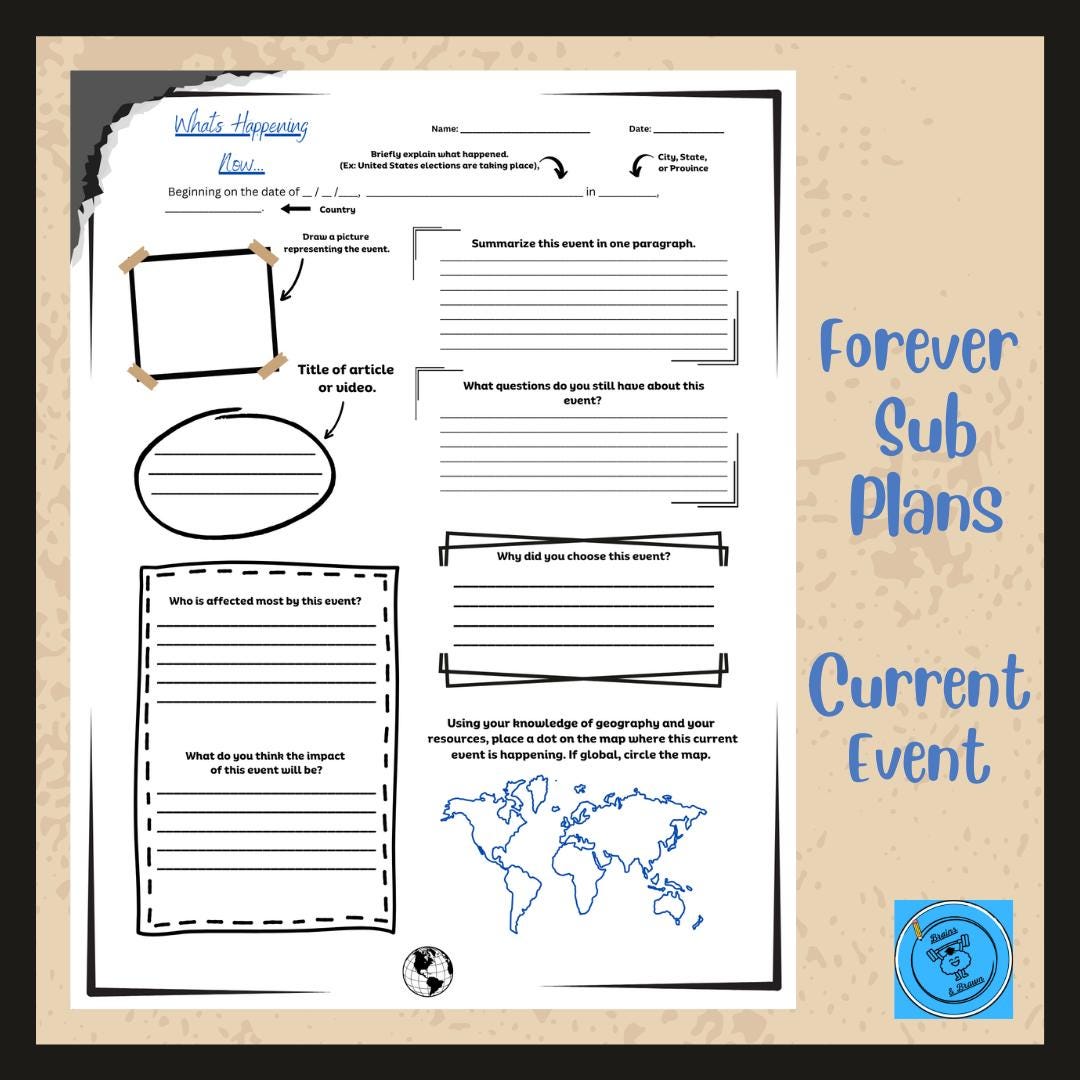 Emergency Sub Plans / High School & Middle School Social Studies ...