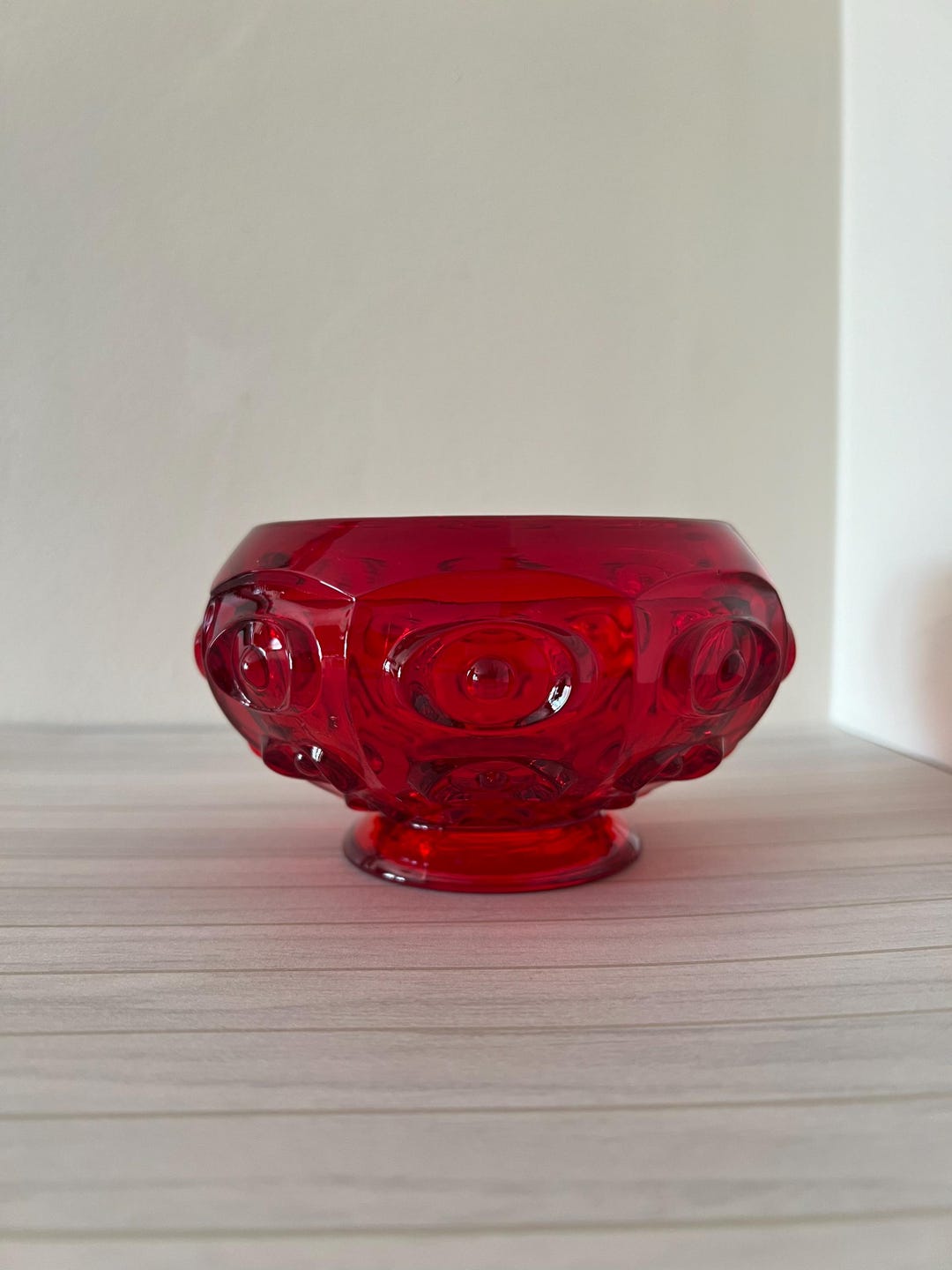 Vintage Viking Glass Ruby Yesteryear Bull’s Eye Flowerlite- Limited Production! - Etsy