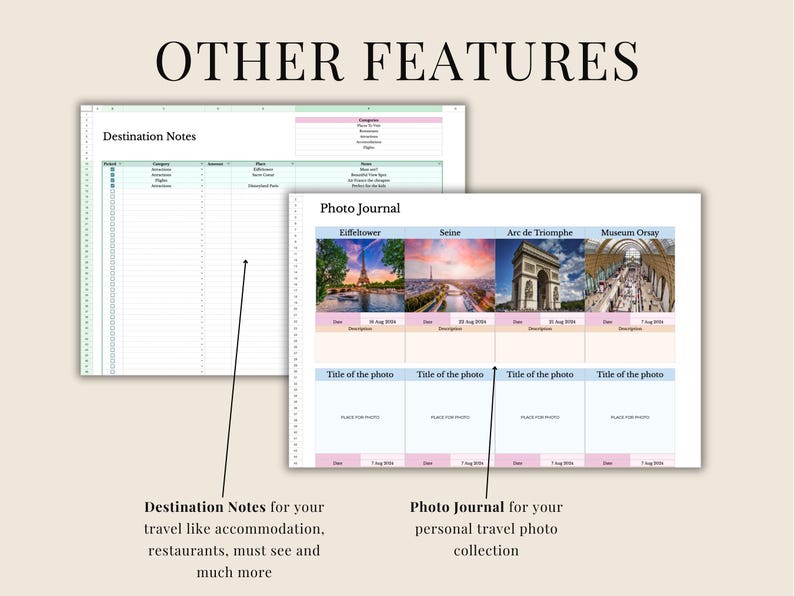 Travel Planner for Google Sheets, Digital Travel Template, Travel ...