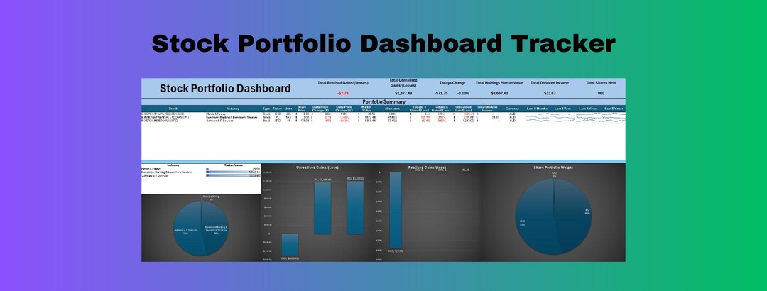 Easy and Customisable Excel Stock Portfolio Tracker, Investment ...