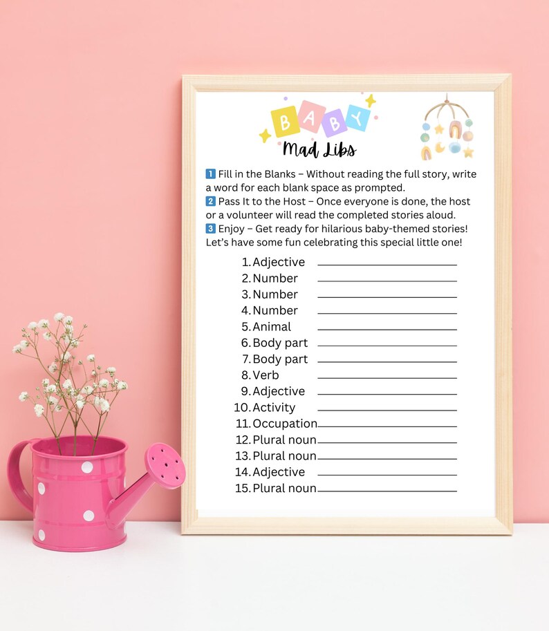 Funny Baby Shower Mad Libs | Printable Baby Shower Game for Guests ...