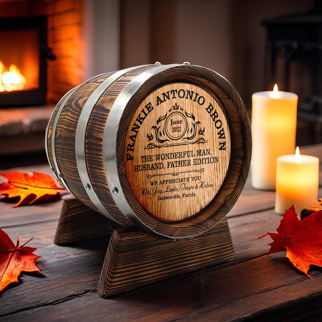 Customized Wood Cremation Urn for Humans Ashes, Handcrafted Oak Whiskey ...