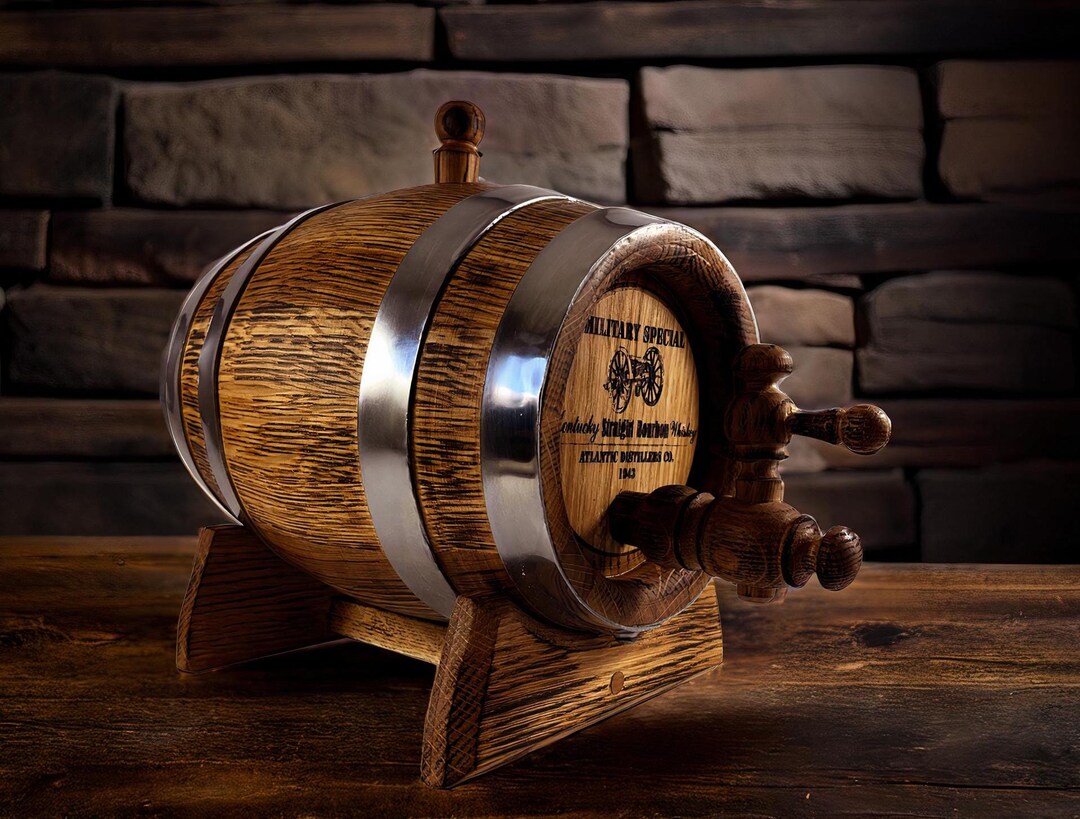 Laser Etched Wood Barrel, Mini Oak Whiskey Barrel, Custom Small Bourbon ...
