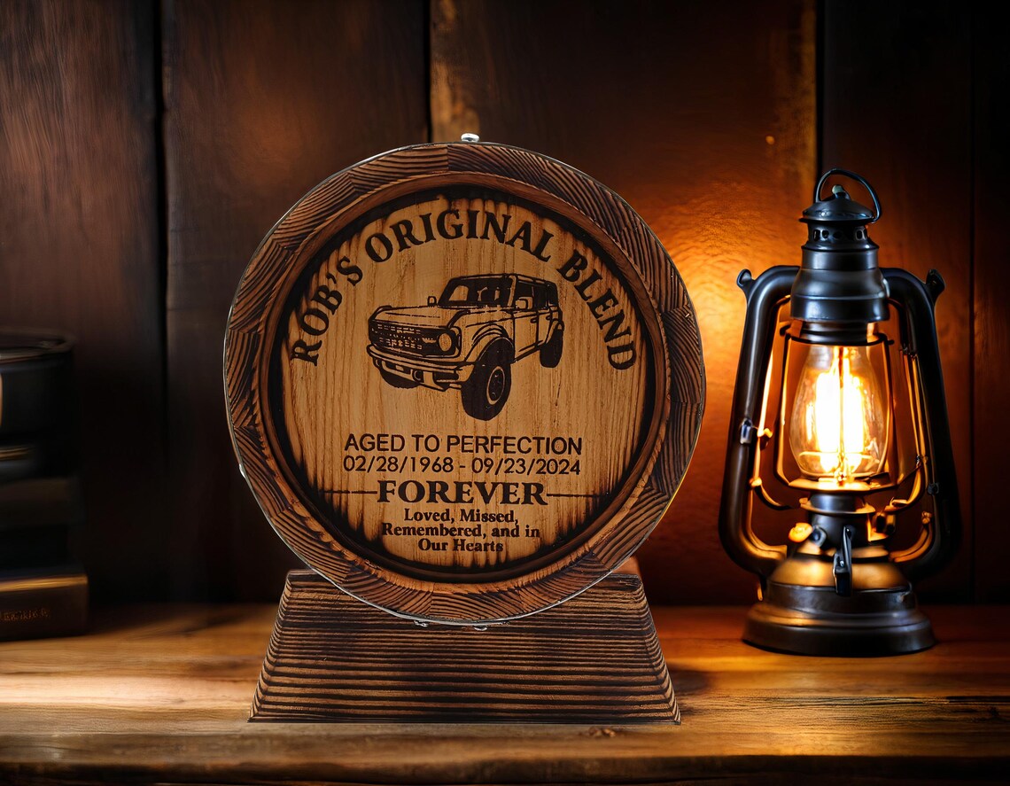 Personalized Cremation Urn for Ashes, Handcrafted Oak Whiskey Barrel ...