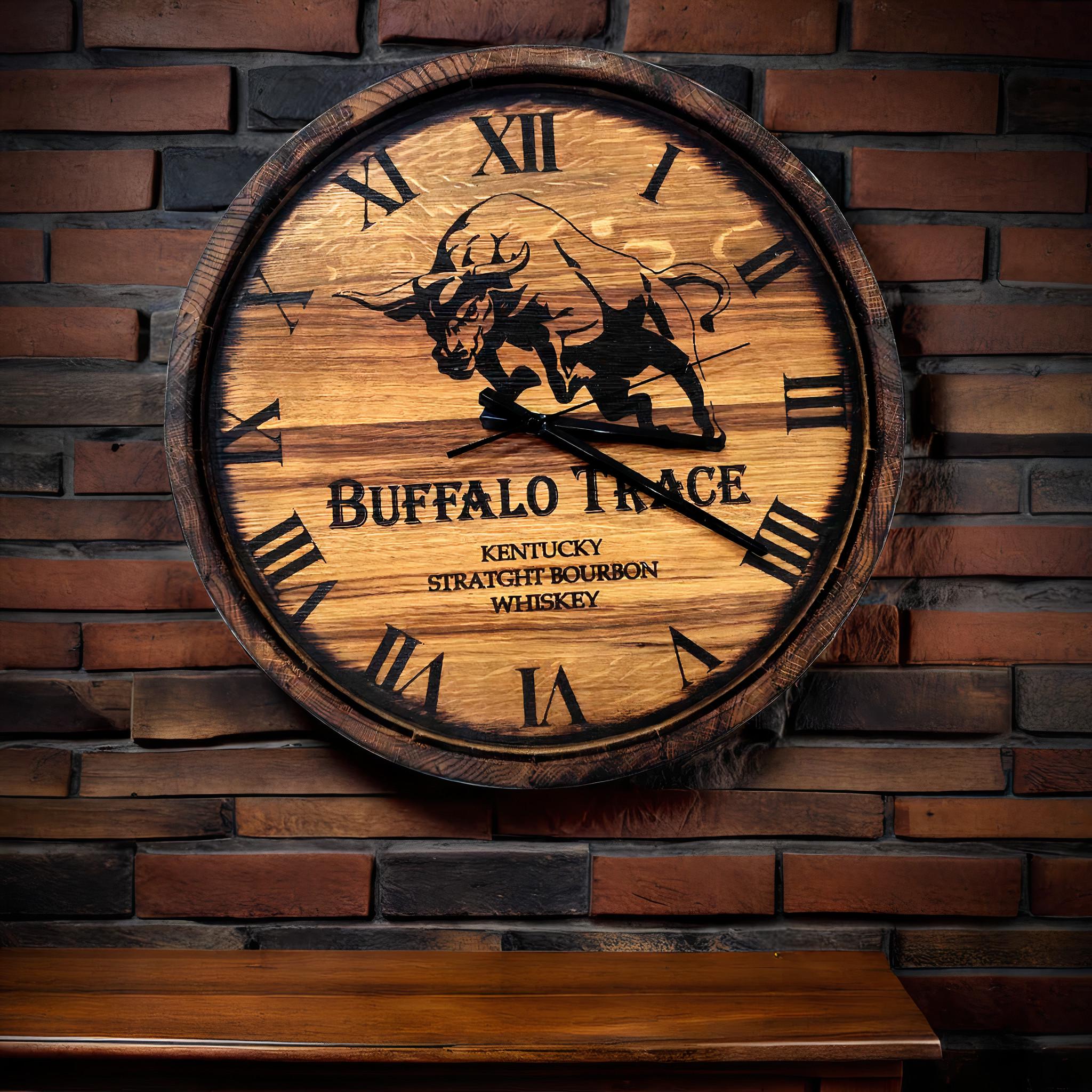 Personalized Whiskey Oak Barrel Clock, Wood Barrel Head, Vintage ...