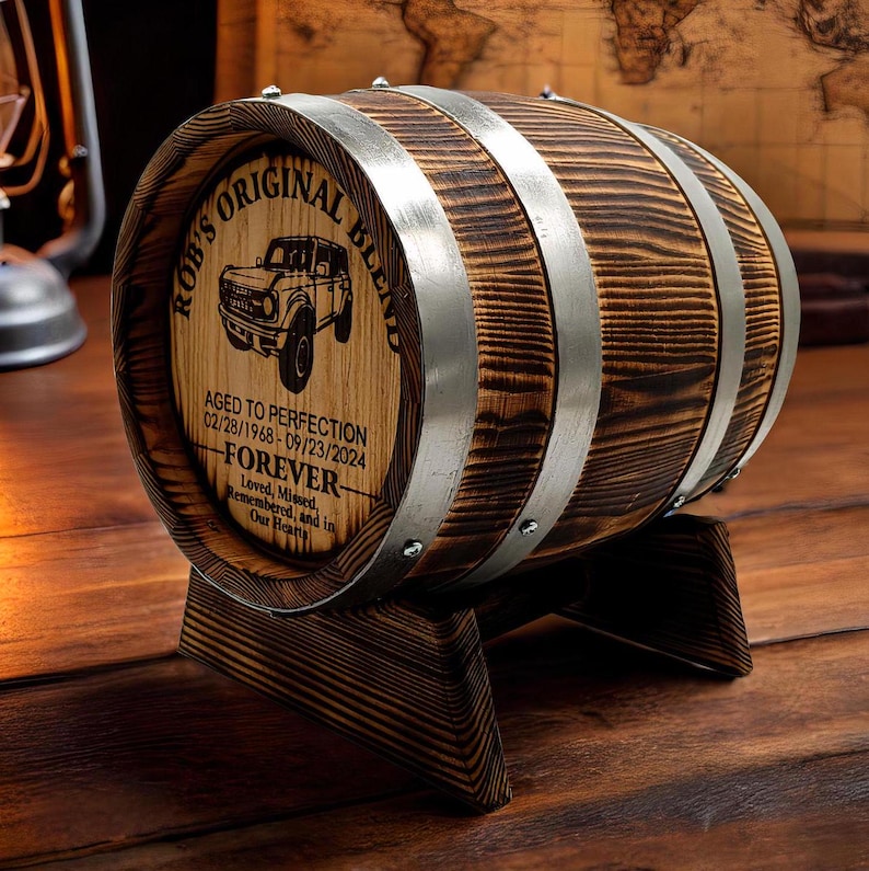 Personalized Cremation Urn for Ashes, Handcrafted Oak Whiskey Barrel ...