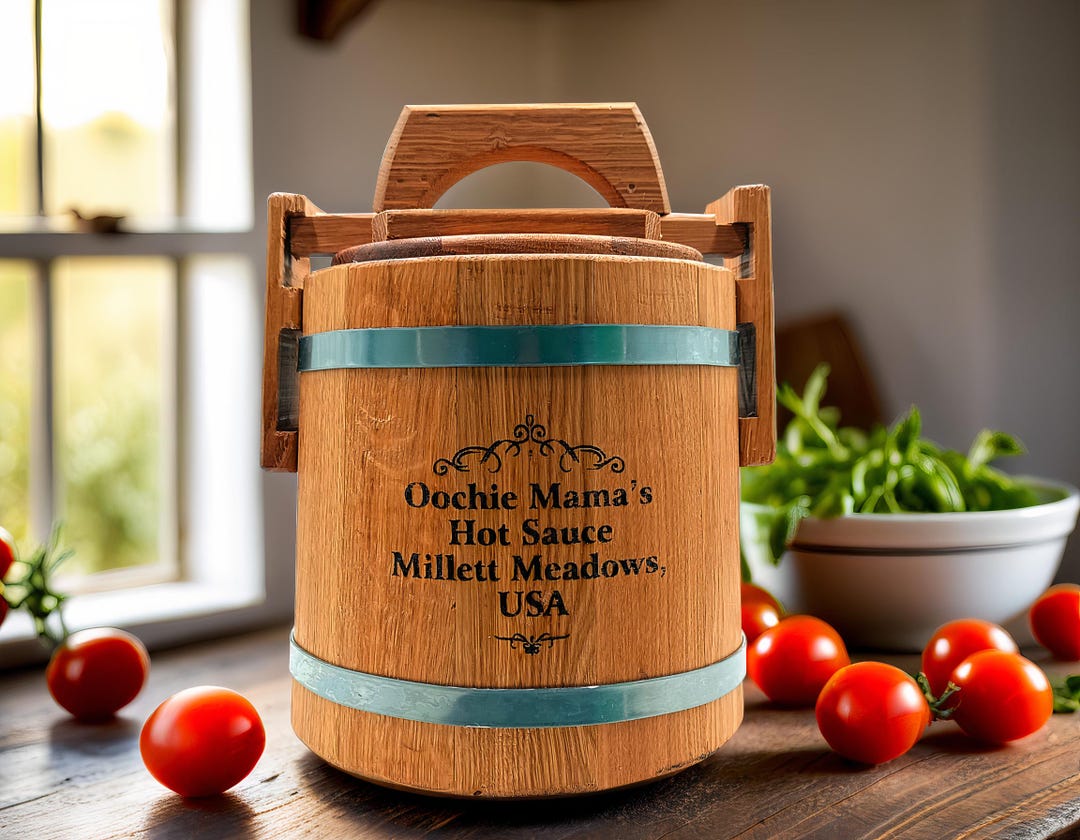 Personalized Oak Pickle Barrel With Lid 3-15 L, Fermentation Crock ...