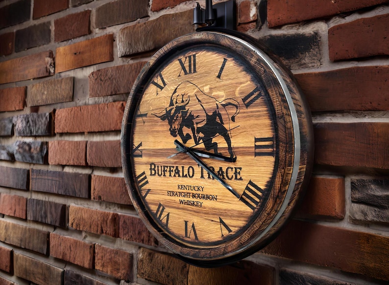 Personalized Whiskey Oak Barrel Clock, Wood Barrel Head, Vintage ...