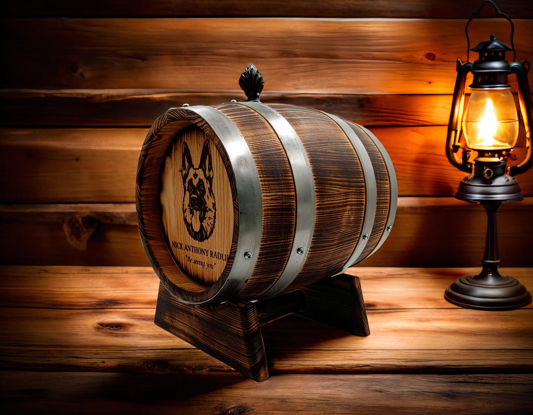 Handcrafted Oak Whiskey Barrel Urn 3L, Personalized Cremation Urn for ...