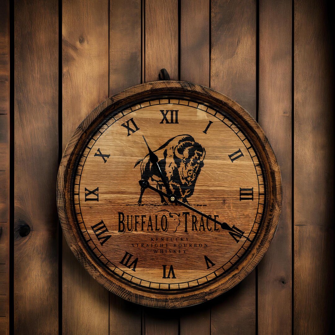 Personalized Whiskey Oak Barrel Clock, Wood Barrel Head, Vintage ...
