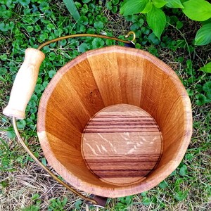 Personalized Oak Bucket 15 L, Wooden Bucket & Scoop, Vintage Wood ...