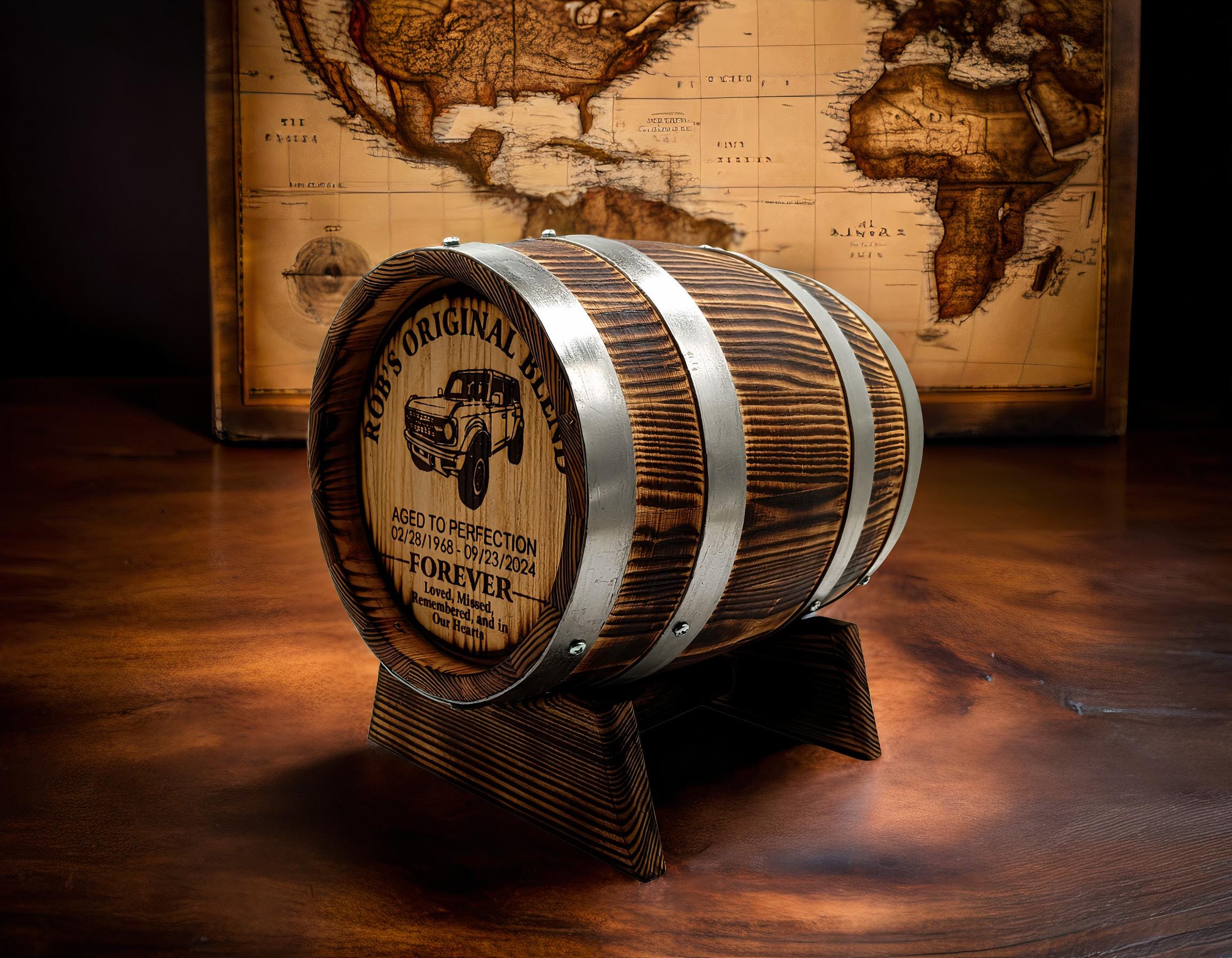 Personalized Cremation Urn for Ashes, Handcrafted Oak Whiskey Barrel ...