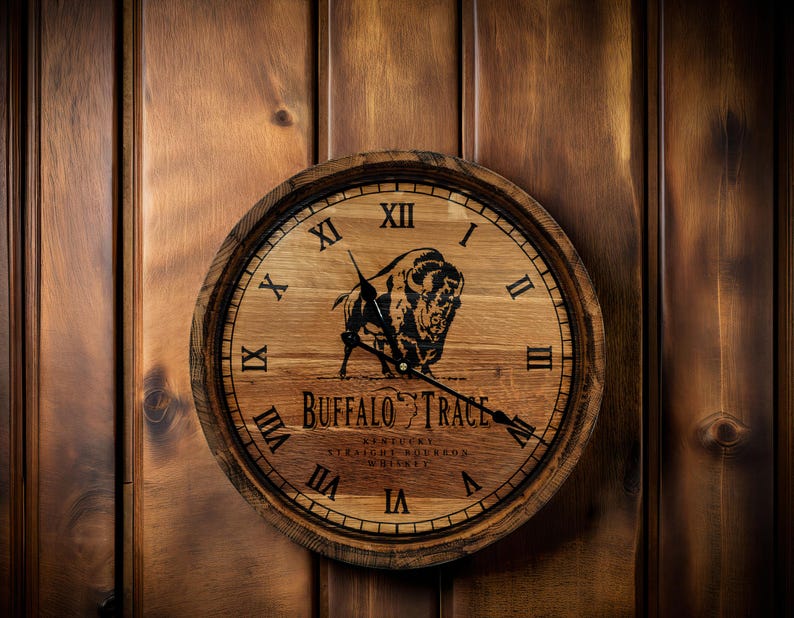 Personalized Whiskey Oak Barrel Clock, Wood Barrel Head, Vintage ...
