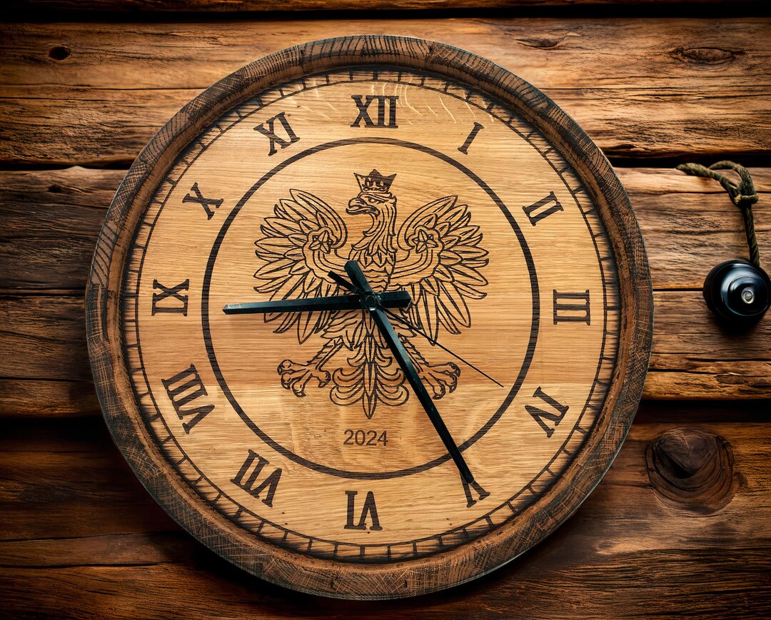 Personalized Whiskey Oak Barrel Clock, Custom Bourbon Barrel Head ...