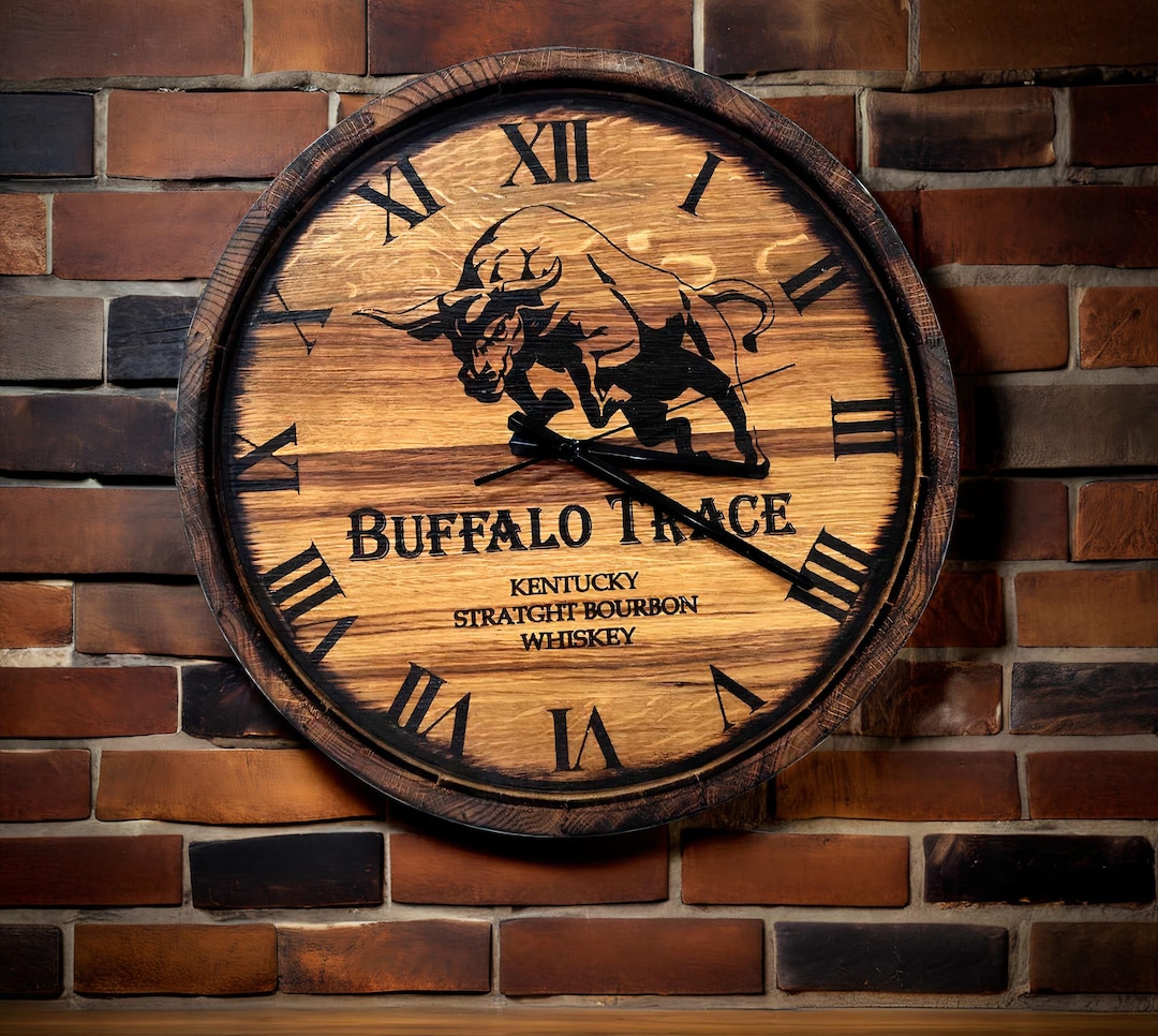 Personalized Whiskey Oak Barrel Clock, Wood Barrel Head, Vintage ...