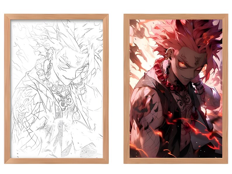 Jujutsu Kaisen Sukuna LED Wall Art USB Powered, 3 Light Colors white ...