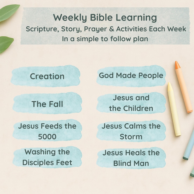 Printable Toddler Bible Curriculum (8 Weeks) • Christian Preschool ...