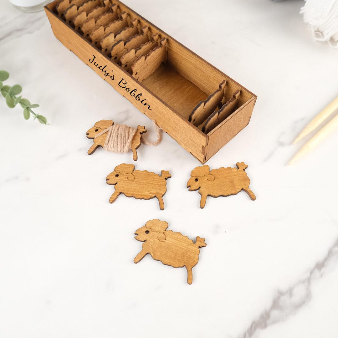 Wooden Embroidery Floss Bobbins Sheep Shaped Thread Bobbin Funny Floss ...