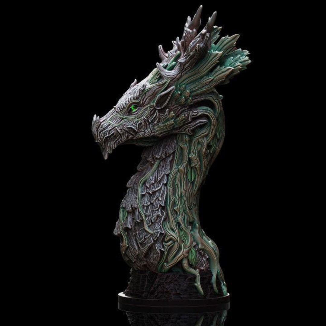 3d Printing Files,stl Model,digital Print,3d Dragon Bust,3d Fantasy ...