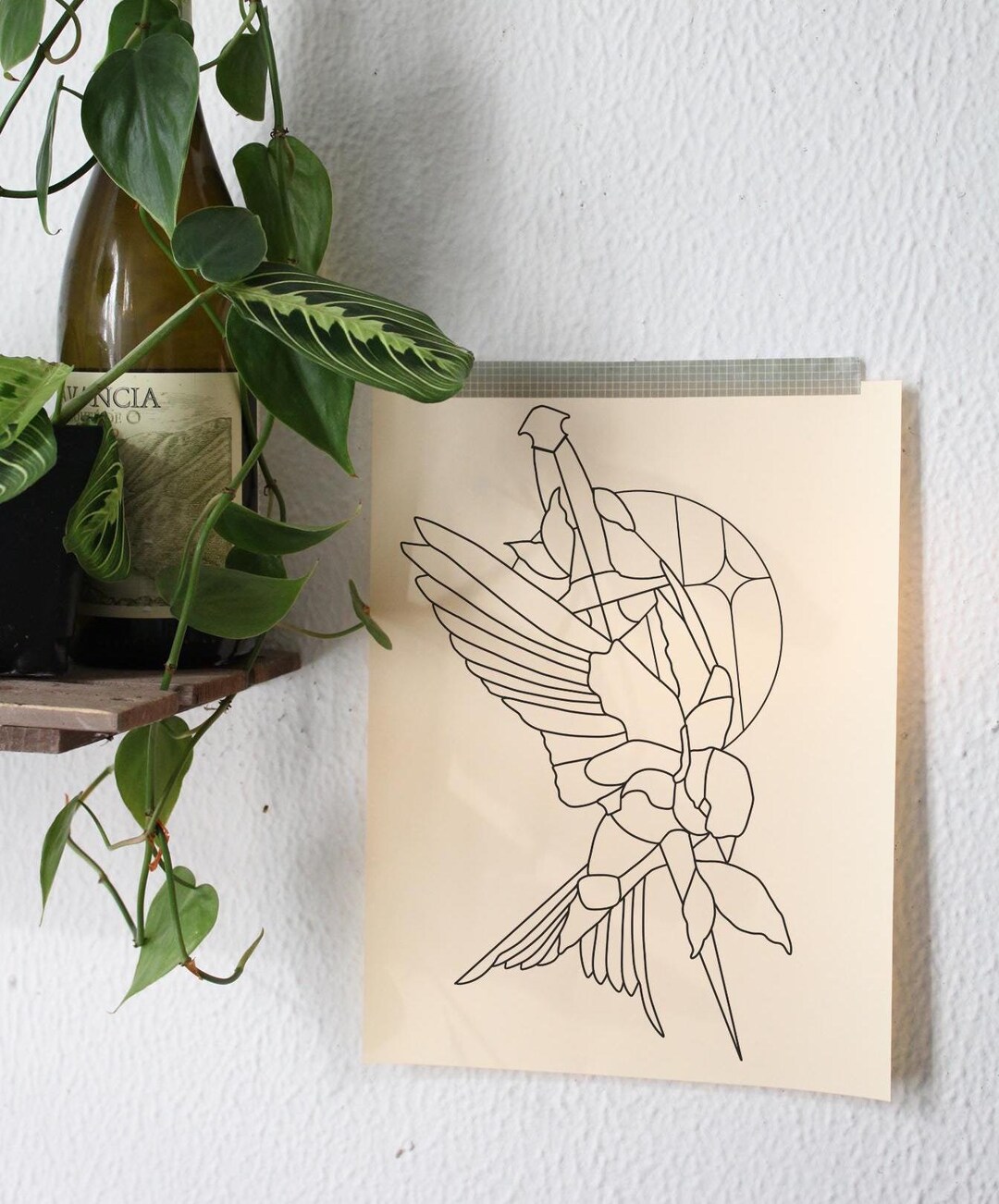 STAINED GLASS Sword and Swallow Pattern Hobby and Commercial License - Etsy