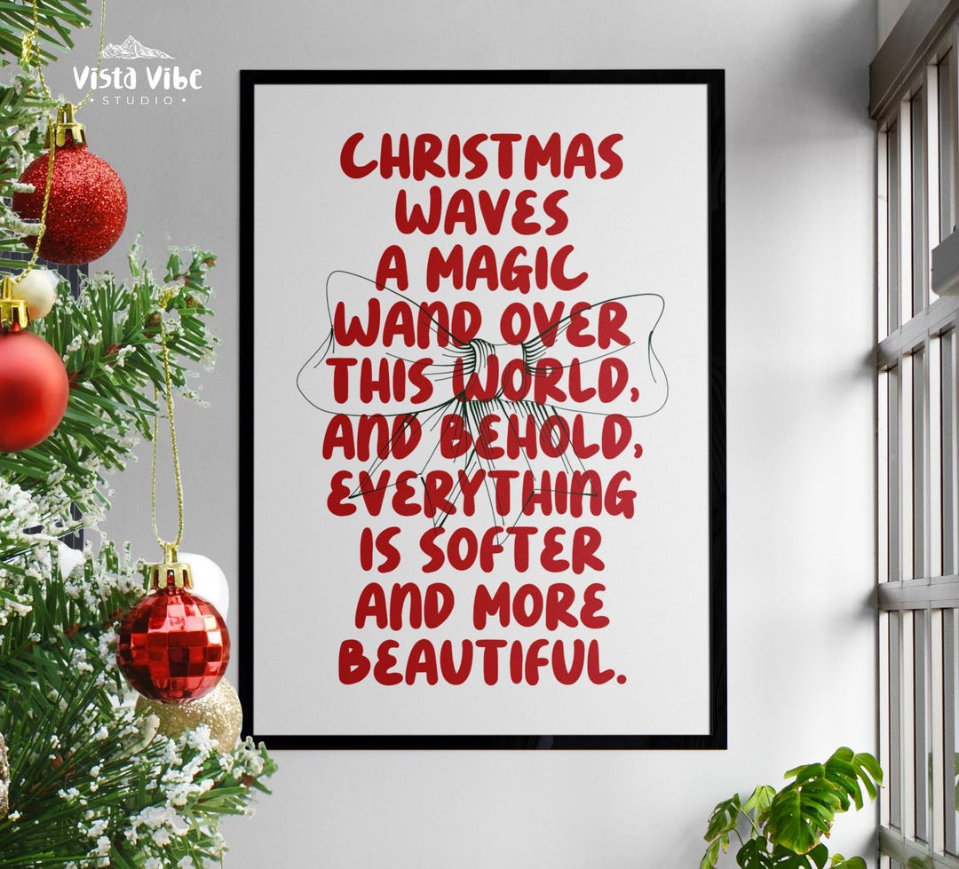 Magical Christmas Quote Wall Art, Festive Holiday Printable, Trendy ...