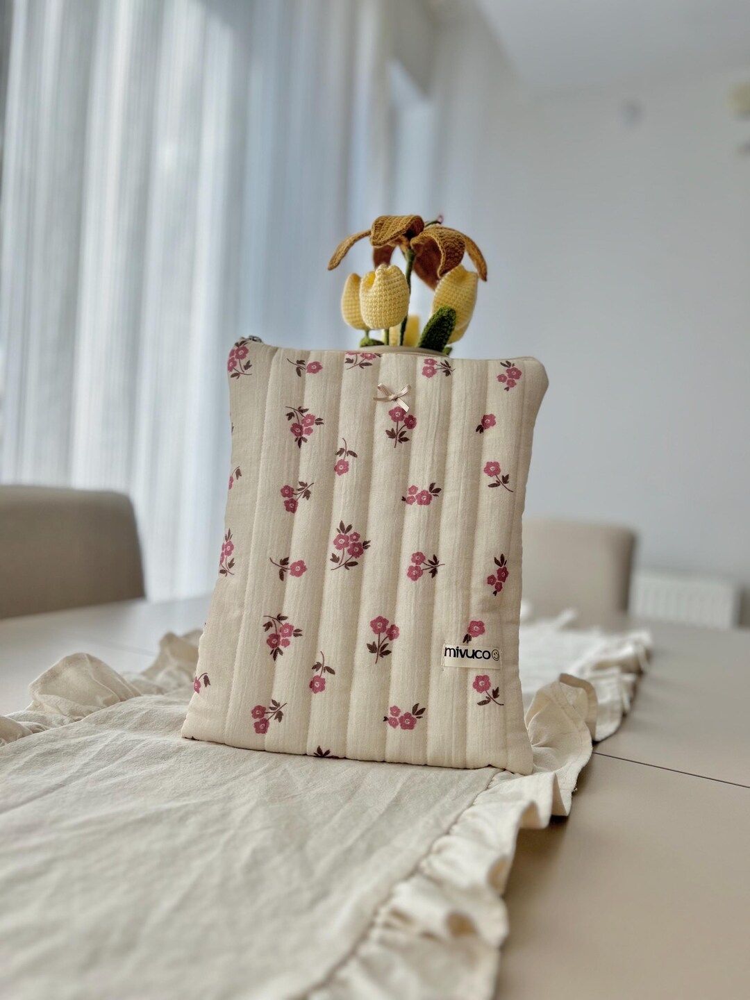Handmade Quilted Tablet Sleeve: Floral iPad Case - Etsy