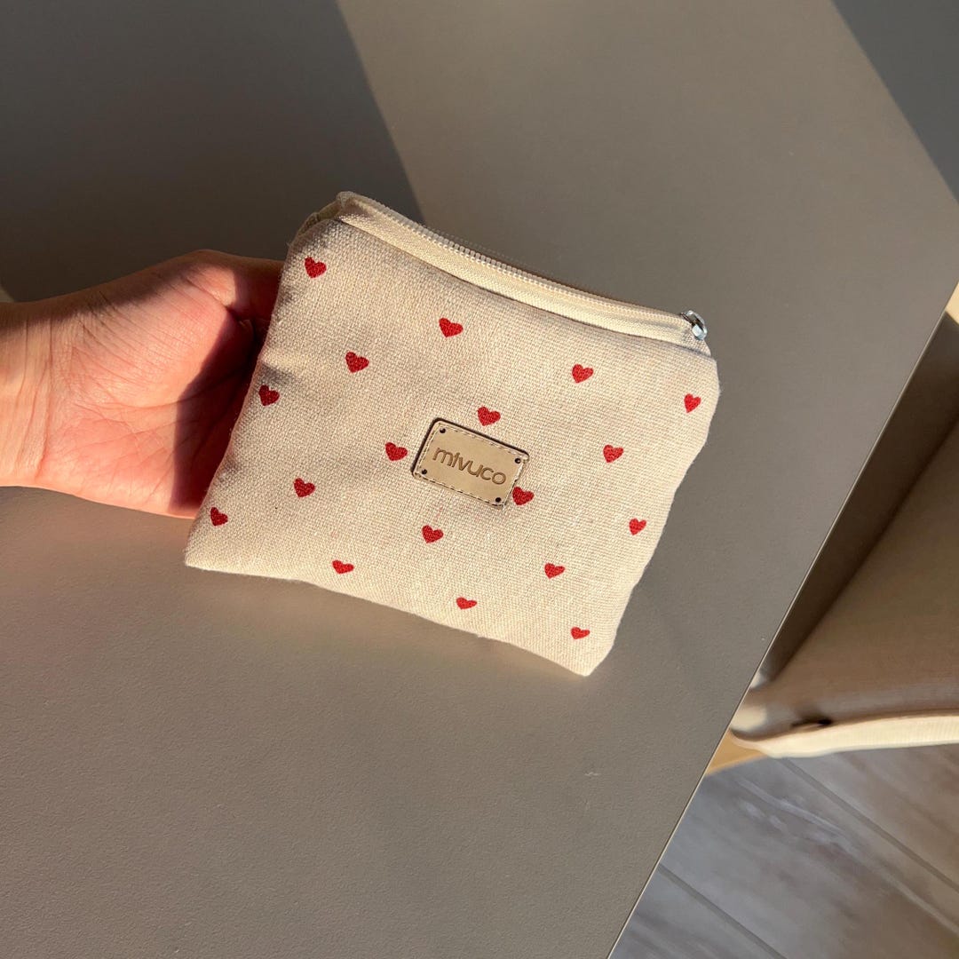 Cute Mini Wallet, Beige Coin Pouch , Cosmetic Lipstick Bag, Small Card ...