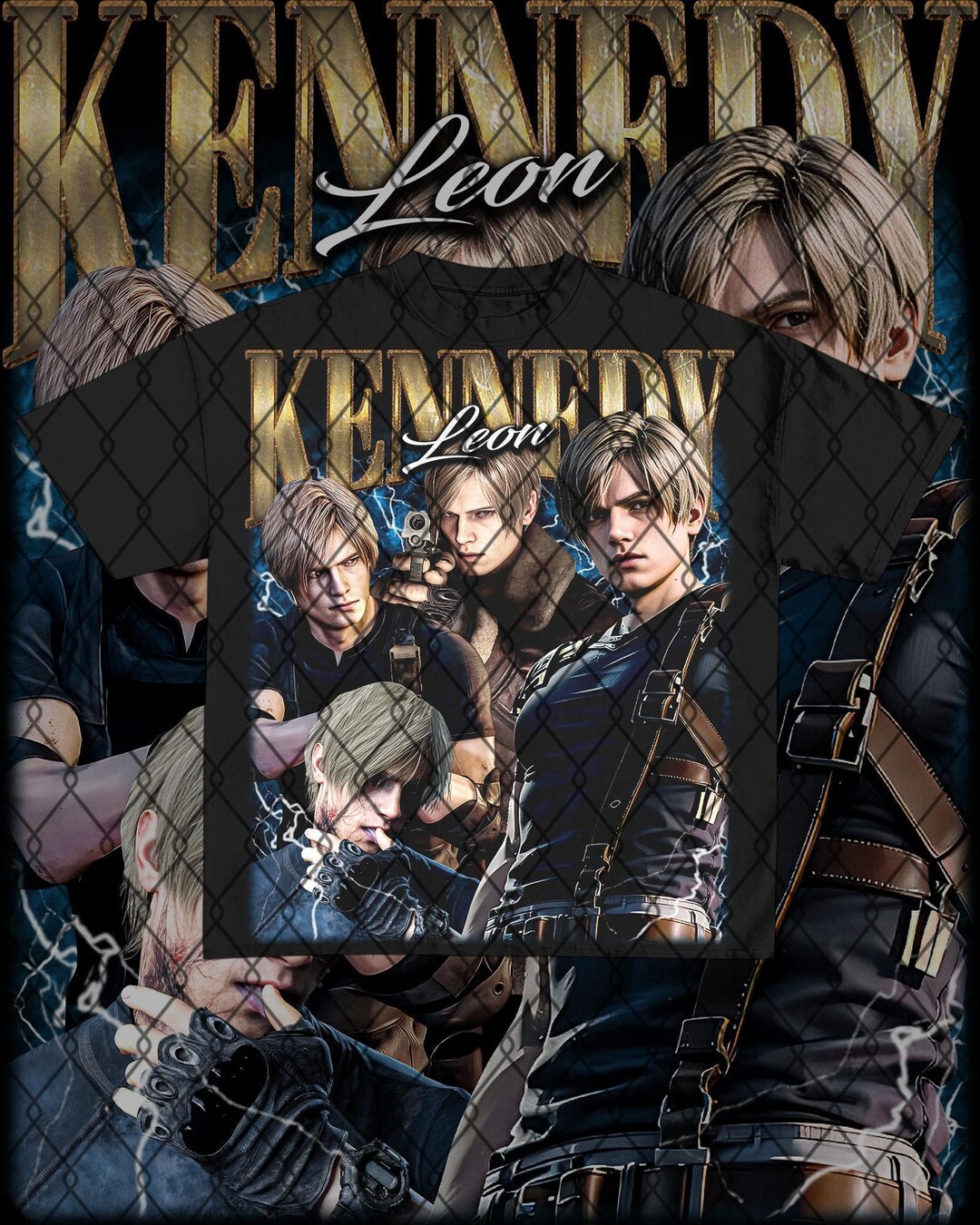 Leon Kennedy PNG Digital Download, DTF Transfer Print, Bootleg Shirt ...