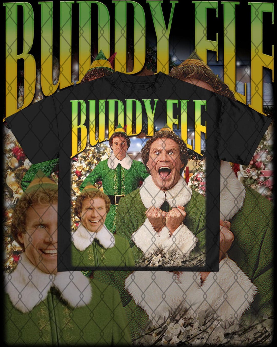 Buddy Elf PNG Digital Download, DTF Transfer Print, Bootleg Shirt ...