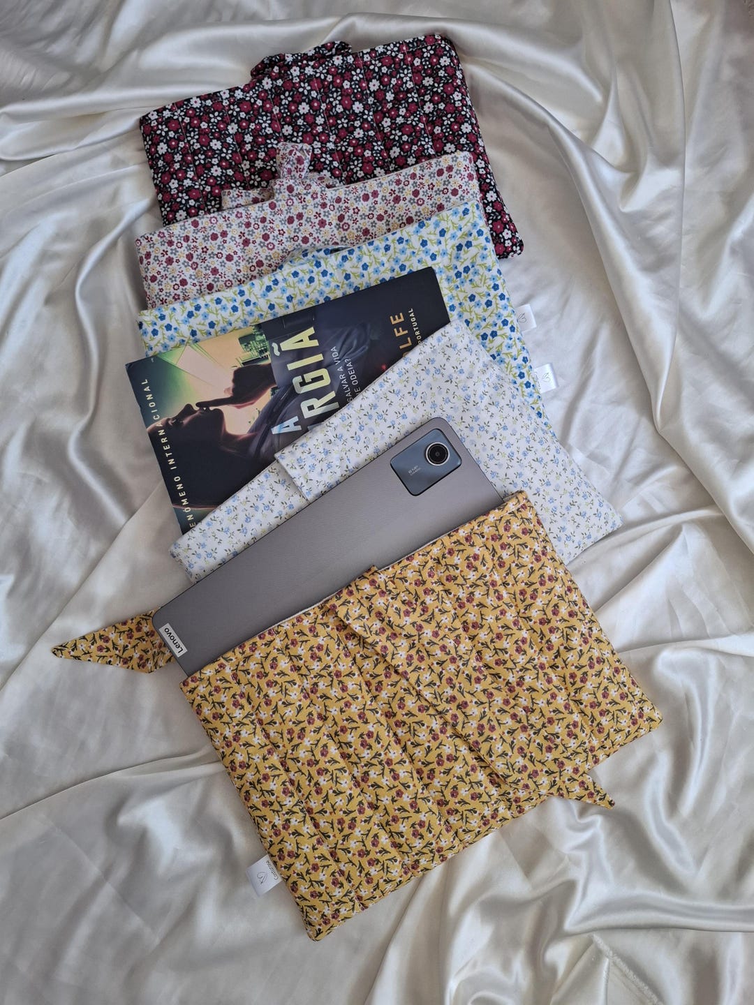 Lace Book Cover / Handmade Quilted Book Sleeve / for Paperbacks ...
